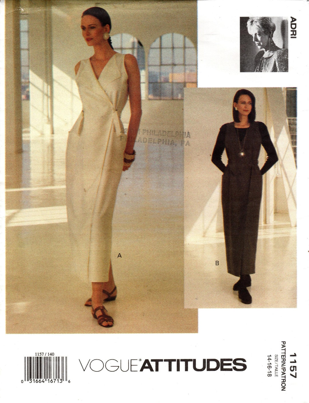 Vogue Sewing Pattern 1157 by ADRI Misses' Loose-fitting Straight Dress ...