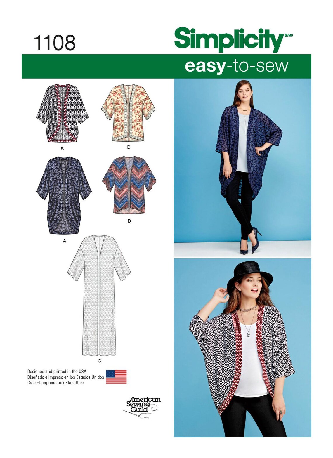 Simplicity 1108 Kimono Sewing Pattern - Misses' XXS-XXL (uncut) - Etsy