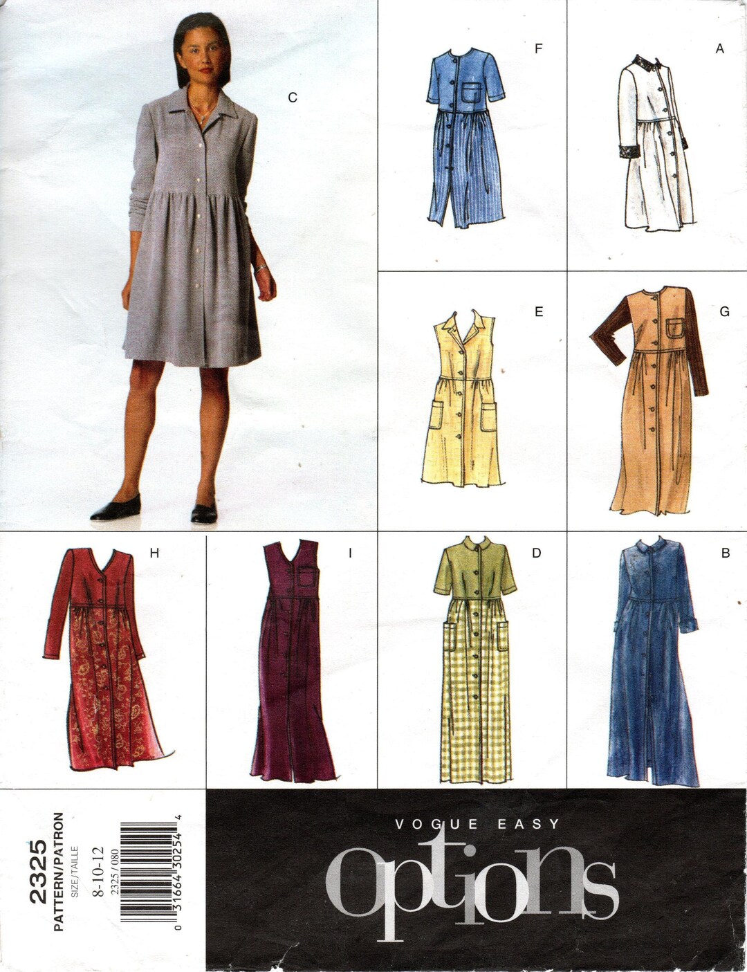 Vogue Sewing Pattern 2325 - Vogue Easy Options - Misses' Loose-fitting ...