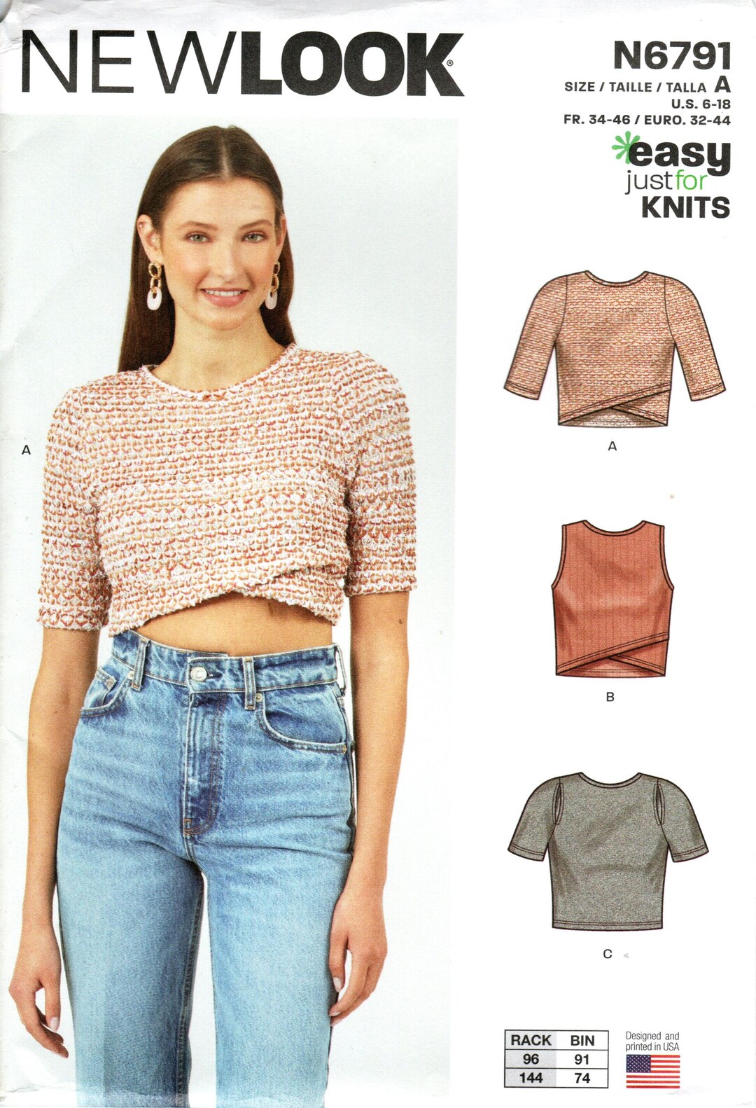 New Look Knit Top Sewing Pattern N6791 - Misses' Size 6-18 - Etsy