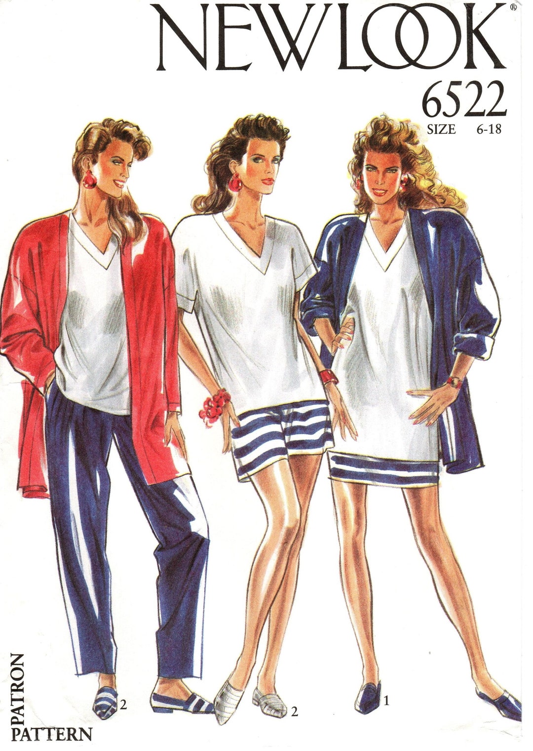 Sz 6 Thru 18 - New Look Pattern 6522 - Misses' Oversized, Dropped ...