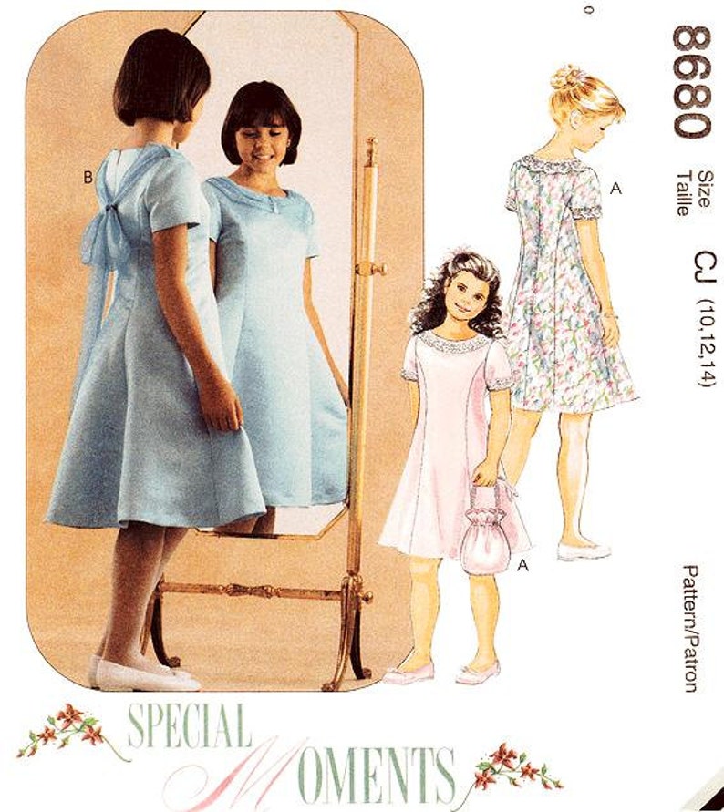 Girls' Dress Pattern Mccall's 8680 Girls' Dress - Etsy