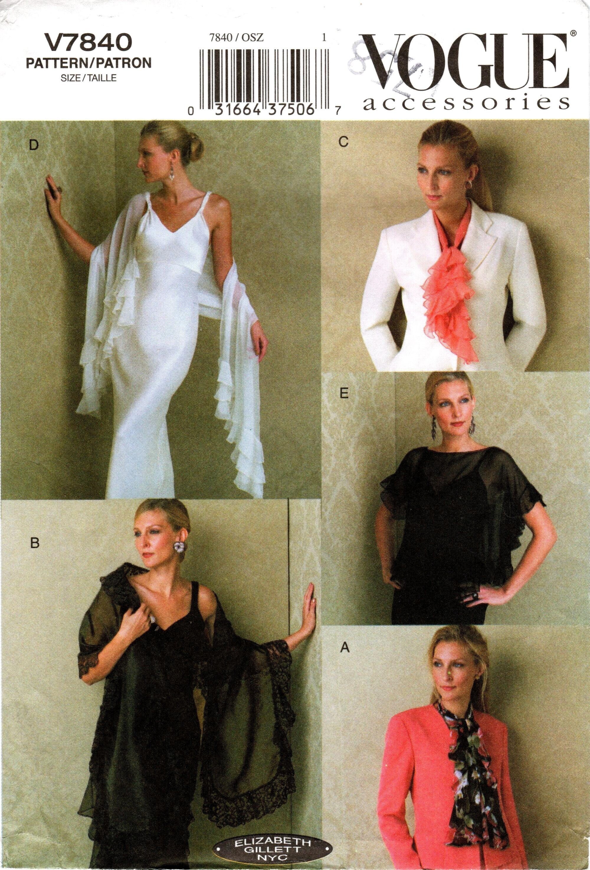 Vogue Accessories Pattern V7840: Wraps, Poncho & Scarves (OOP) - Etsy