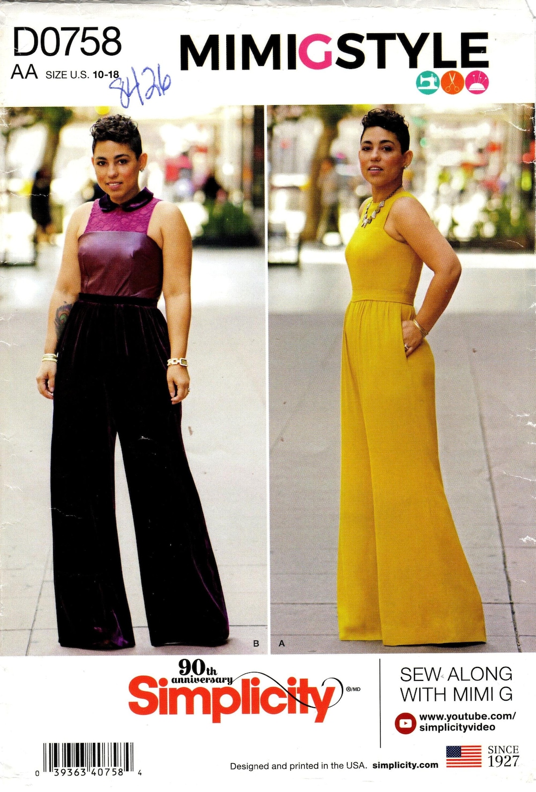 Simplicity Sewing Pattern: Mimi G Wide Leg Jumpsuit (size 10-18) - Etsy