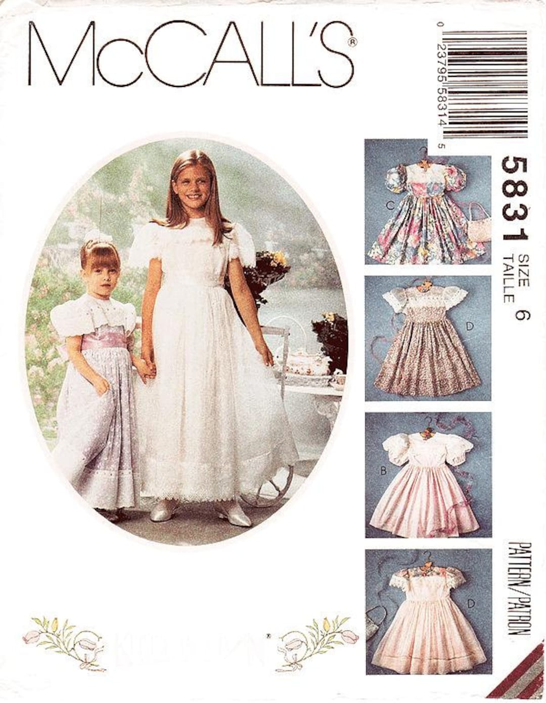 Mccall's Girls' Dress Pattern 5831: Special Occasion Dress, Size 6 or 7 ...