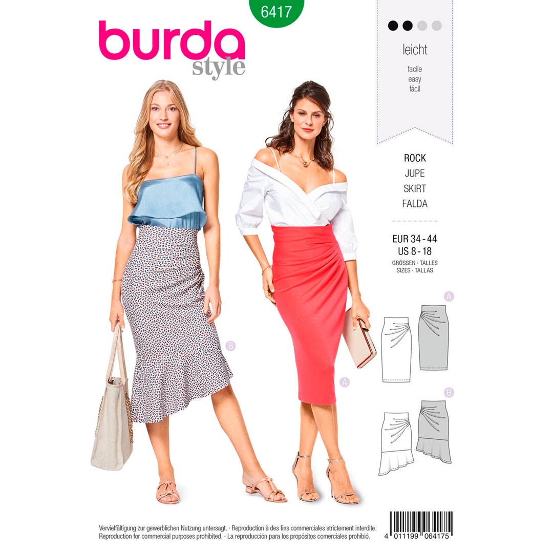 Burda Sewing Pattern 6417 - Misses' Straight, Raised Waist ...
