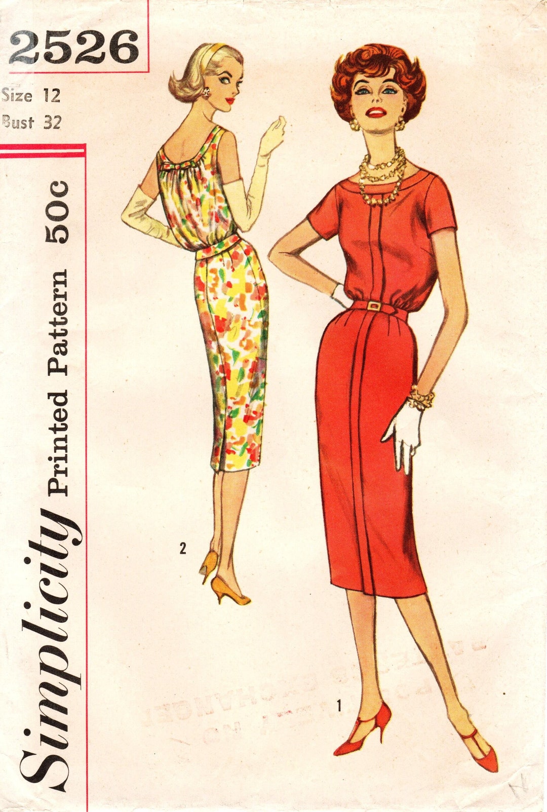 Simplicity Sewing Pattern 2526 - Misses' Bloused Back, Sheath Dress W ...