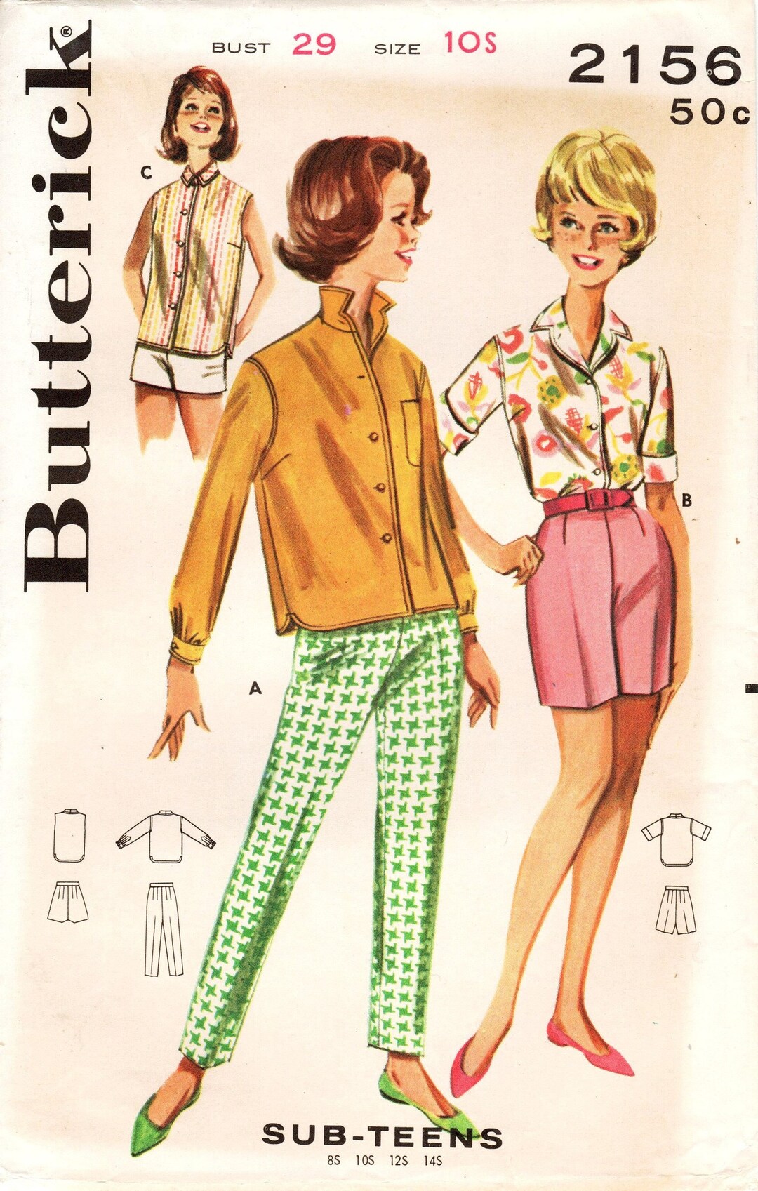 Sz 10s/bust 29" - Butterick Girls' Pattern 2156 - Girls'/sub-teen ...