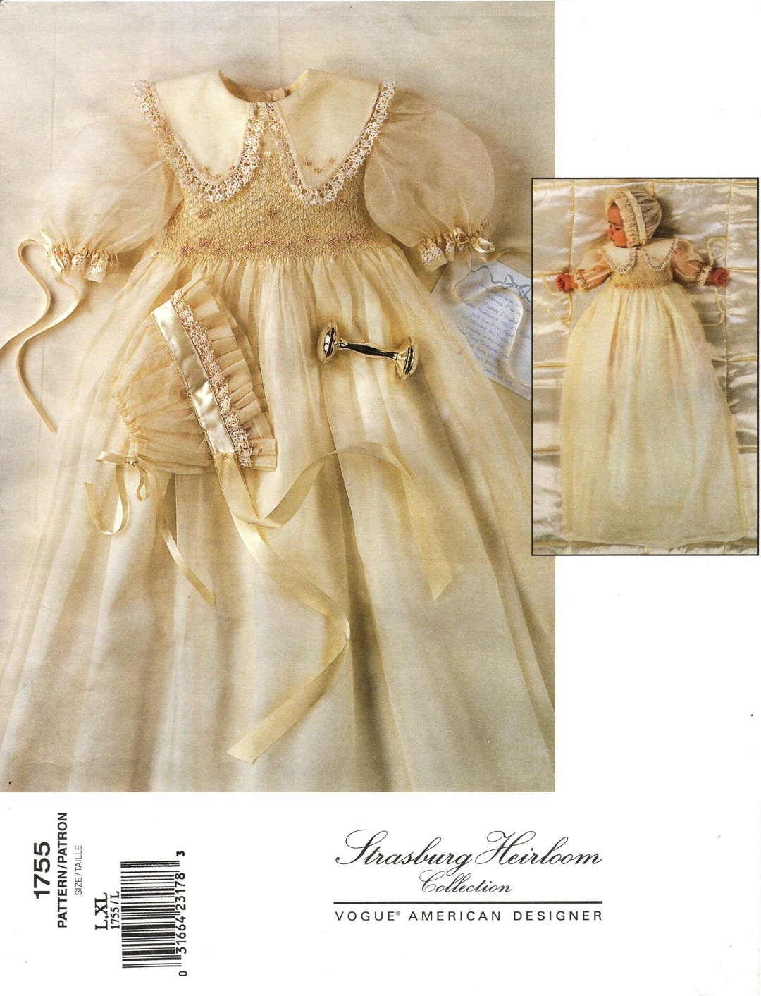 Sz L/XL - Vogue 1755 by STRASBURG HEIRLOOM - Babies'/infant Detailed ...