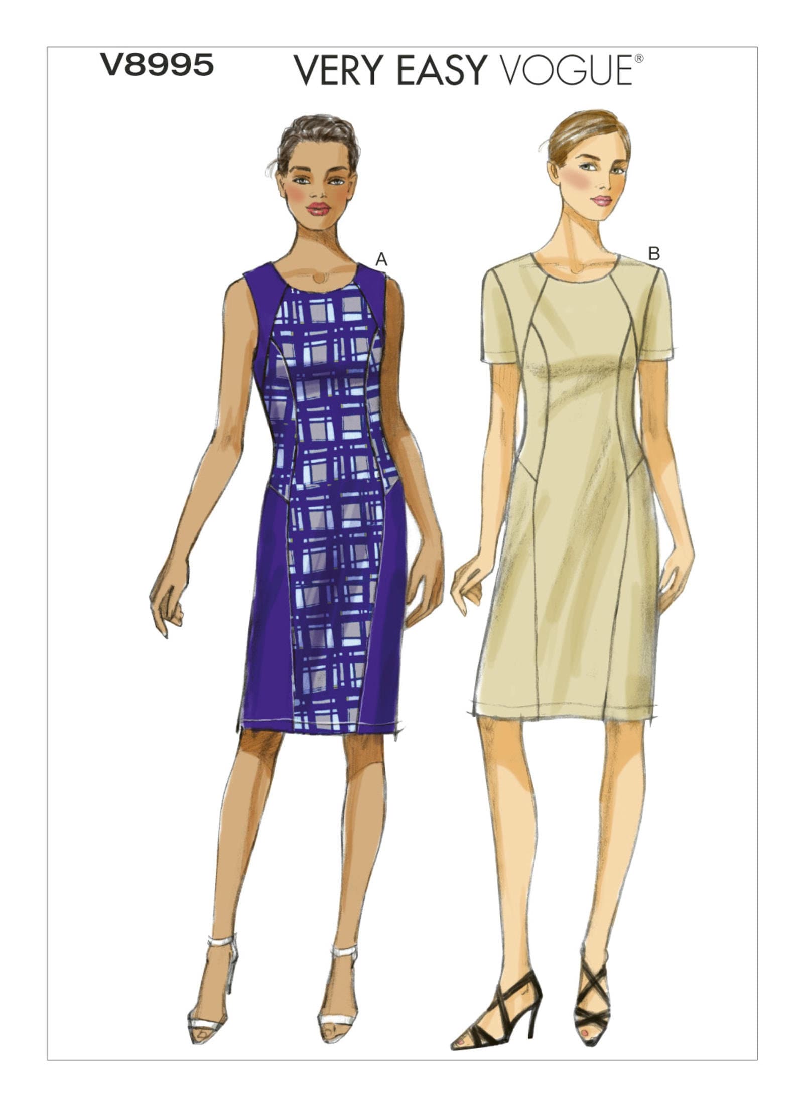 Pick Your Size Vogue Dress Pattern V8995 Misses' Semi-fitted, Lined ...