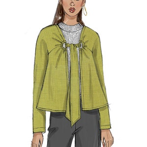 Xsm Thru Xlg - Vogue Pattern V9306 - Misses' Loose-fitting, Tie-front ...