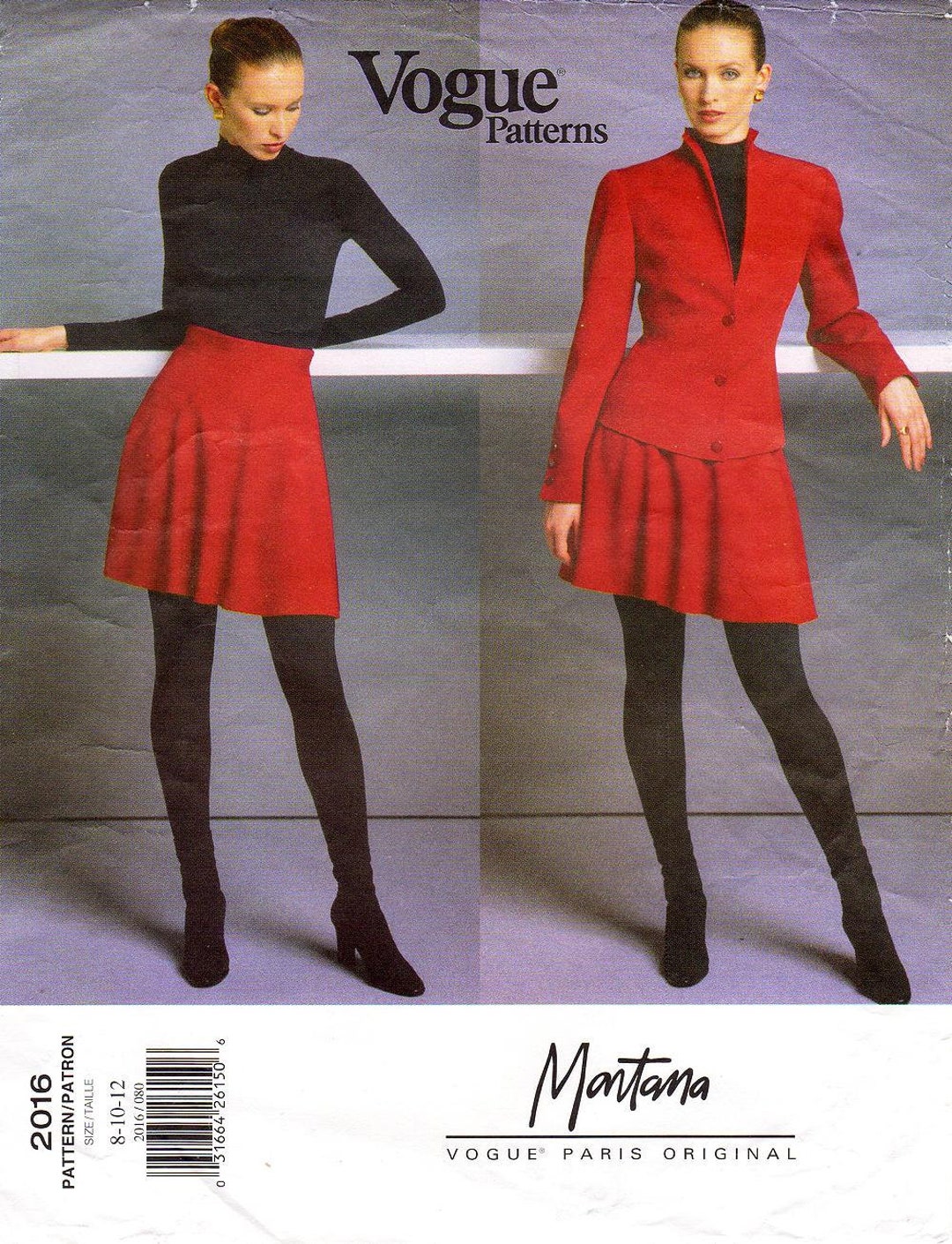 Sz 8/10/12 - Vogue Suit Pattern 2016 by MONTANA - Misses' Raised Collar ...