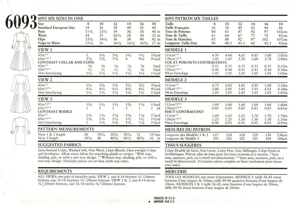 Sz 8 Thru 18 New Look Dress Pattern 6093 Misses' - Etsy