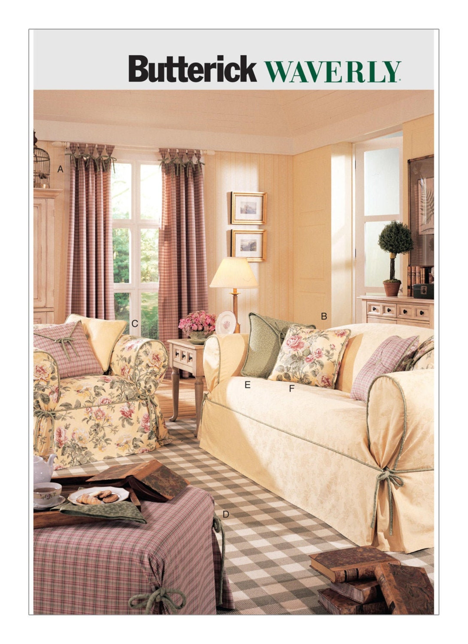 Butterick Home Decor Pattern 3877 Sofa, Chair and Ottoman Slipcovers ...