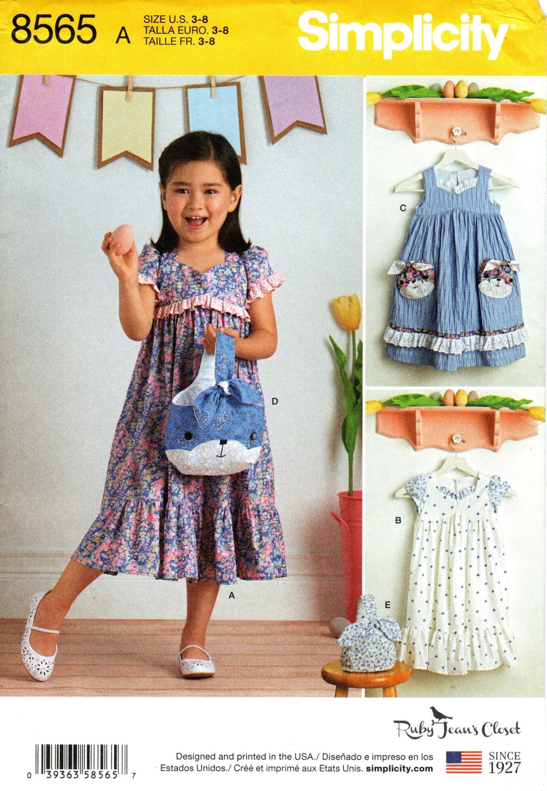 Simplicity Girls' Dress Pattern 8565: Child's Bodice Dress & Purse ...