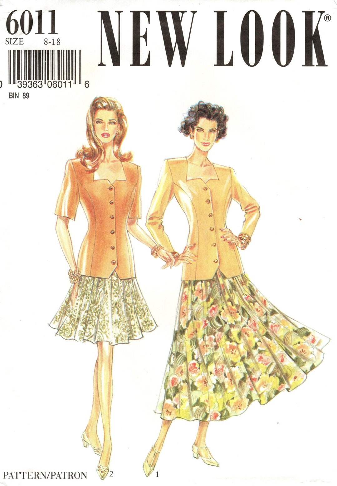 Sz 8 Thru 18 - New Look 6011 - Misses' Fitted, Shaped Neckline ...