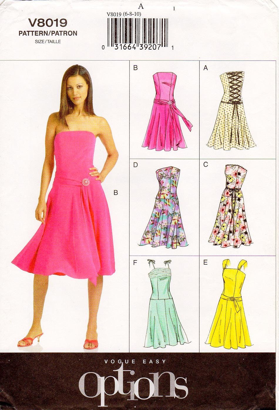 Pick Your Size Vogue Dress Pattern V8019 Misses' | Etsy