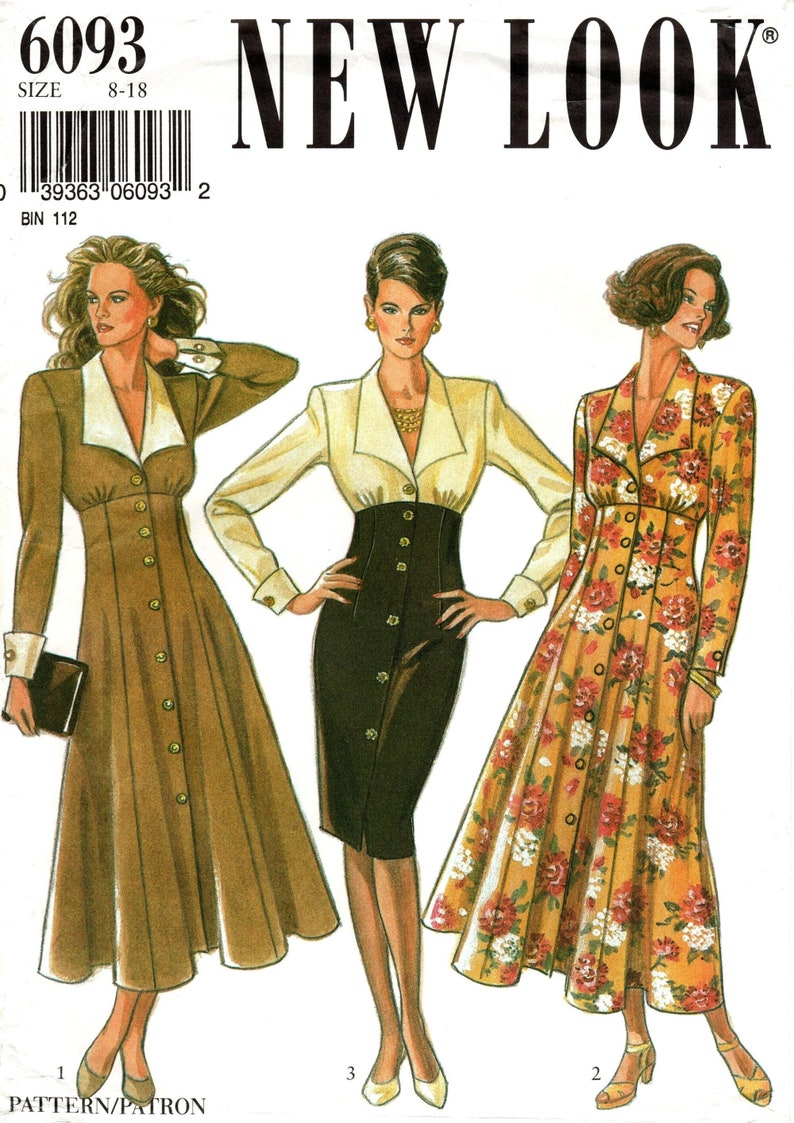 Sz 8 Thru 18 New Look Dress Pattern 6093 Misses' - Etsy