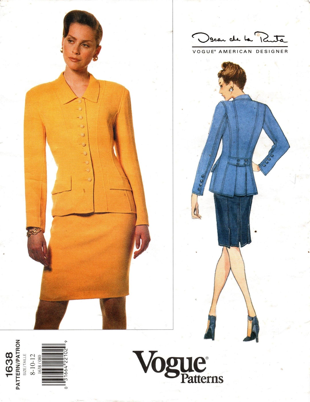 Vogue Sewing Pattern 1638 by OSCAR De La RENTA: Misses' Semi-fitted ...