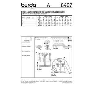 Burda Sewing Pattern 6407 - Misses' Long Sleeve, Ruffle Hem Jacket or ...