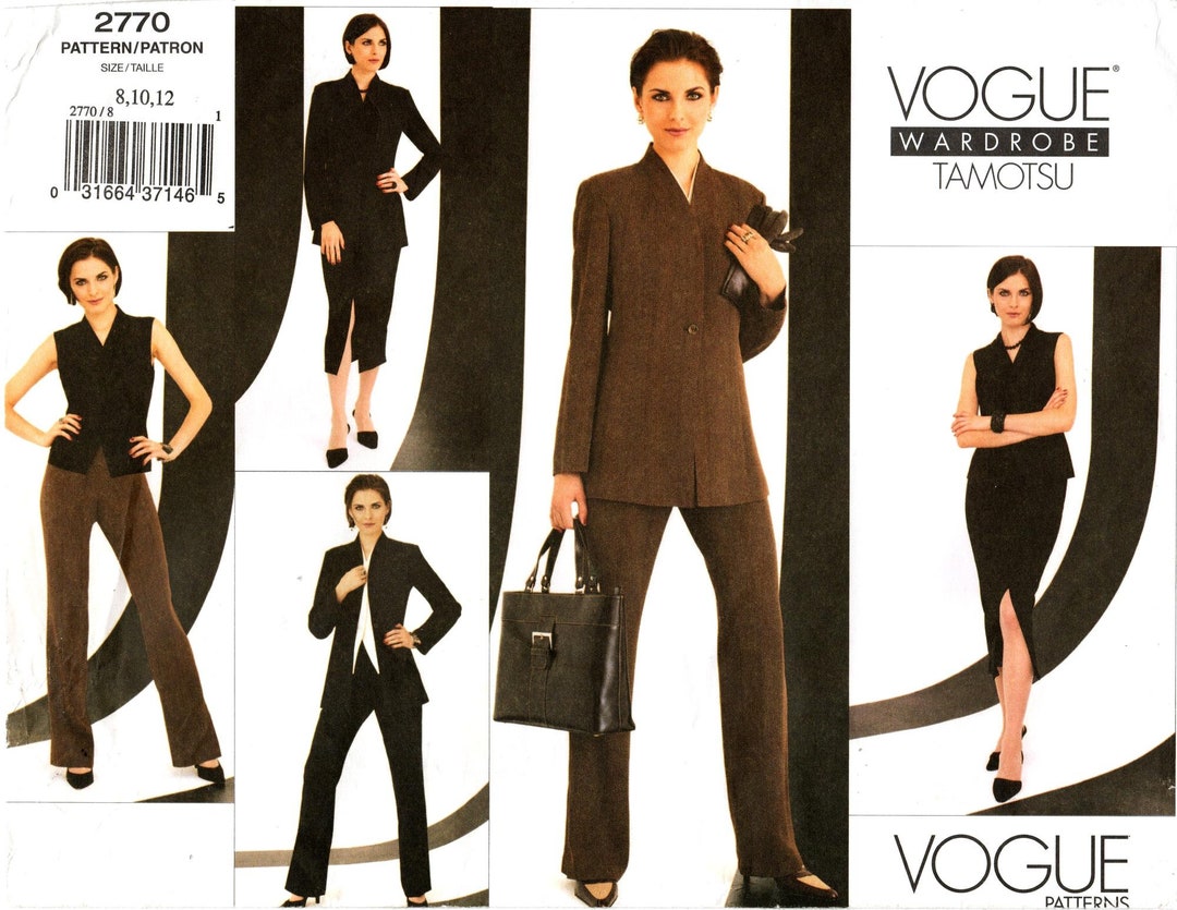 U-PICK Sz Vogue Wardrobe Pattern 2770 by TAMOTSU Misses' Lined Jacket ...