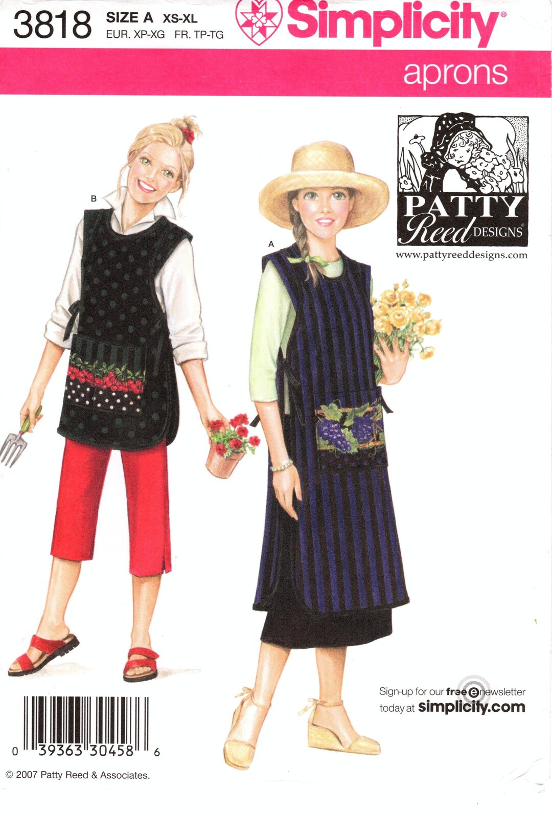 Sz Xs/s/m/l/xl Simplicity Apron Pattern 3818 by PATTY REED - Etsy