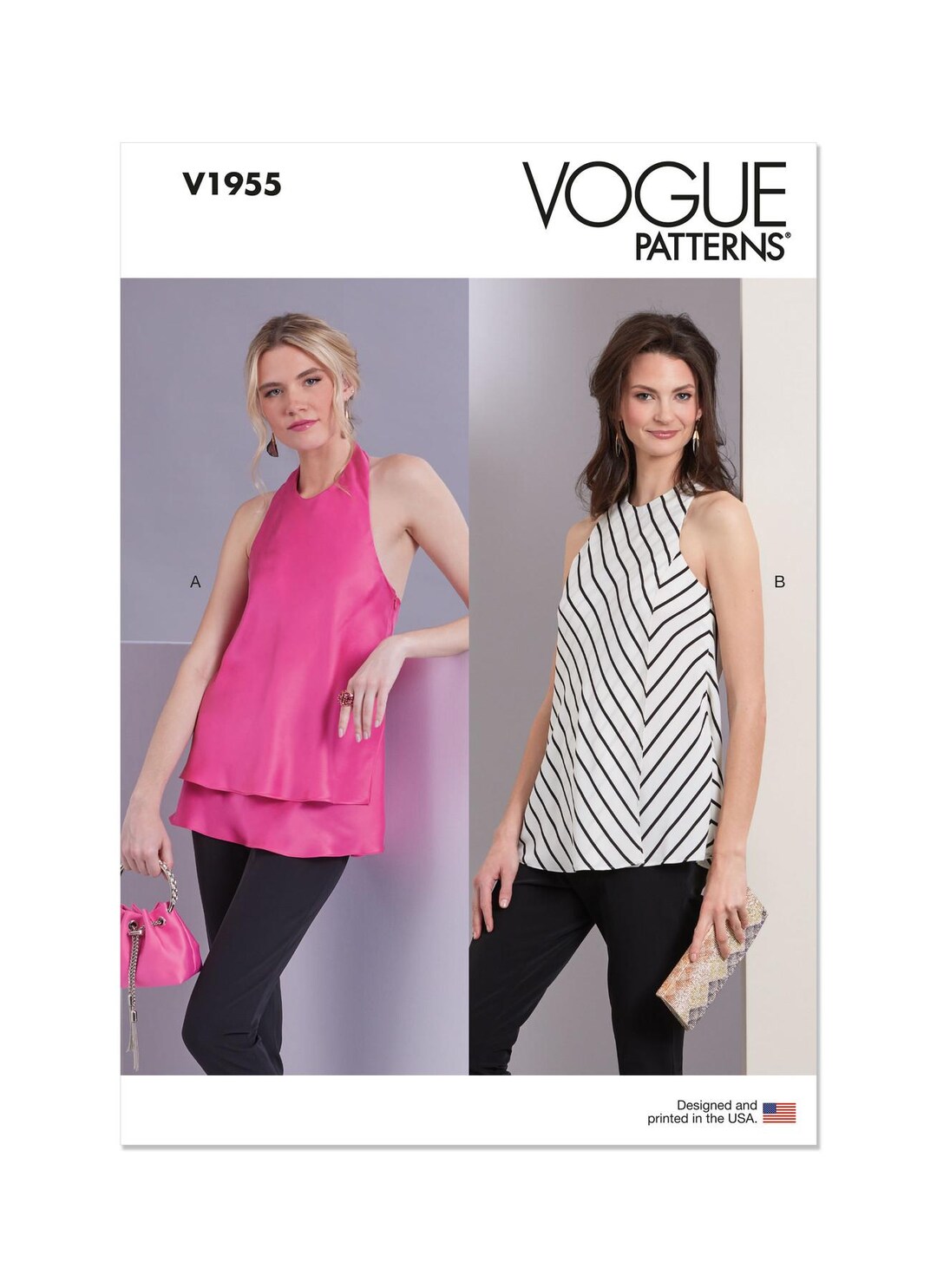 Vogue V1955 Sewing Pattern: Misses' Bias Cut Halter Tops, Size 8-16 - Etsy