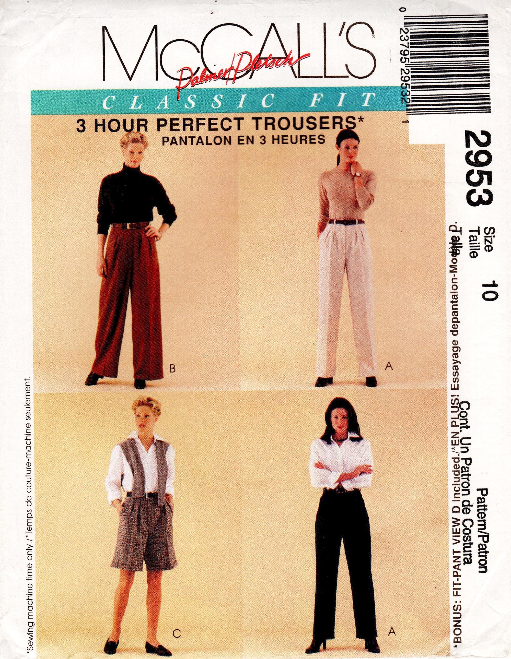 Pick Your Size Mccall's Pants Pattern 2953 by PALMER - Etsy