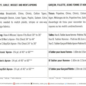 Simplicity Apron Pattern 8151 - Child's, Misses' or Men's Bib Apron in ...