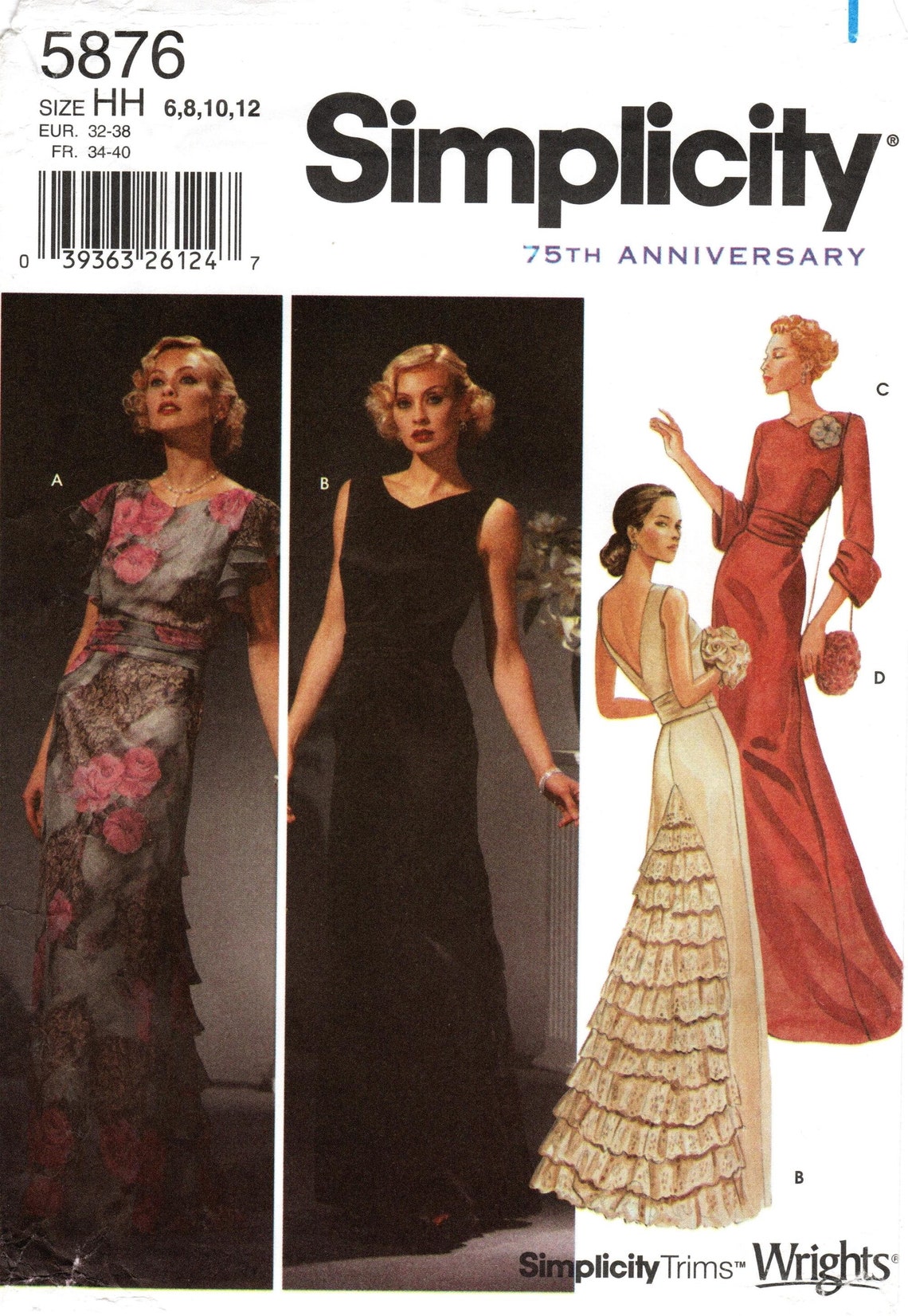 Sz 6/8/10/12 Simplicity Pattern 5876 by WRIGHTS - Etsy
