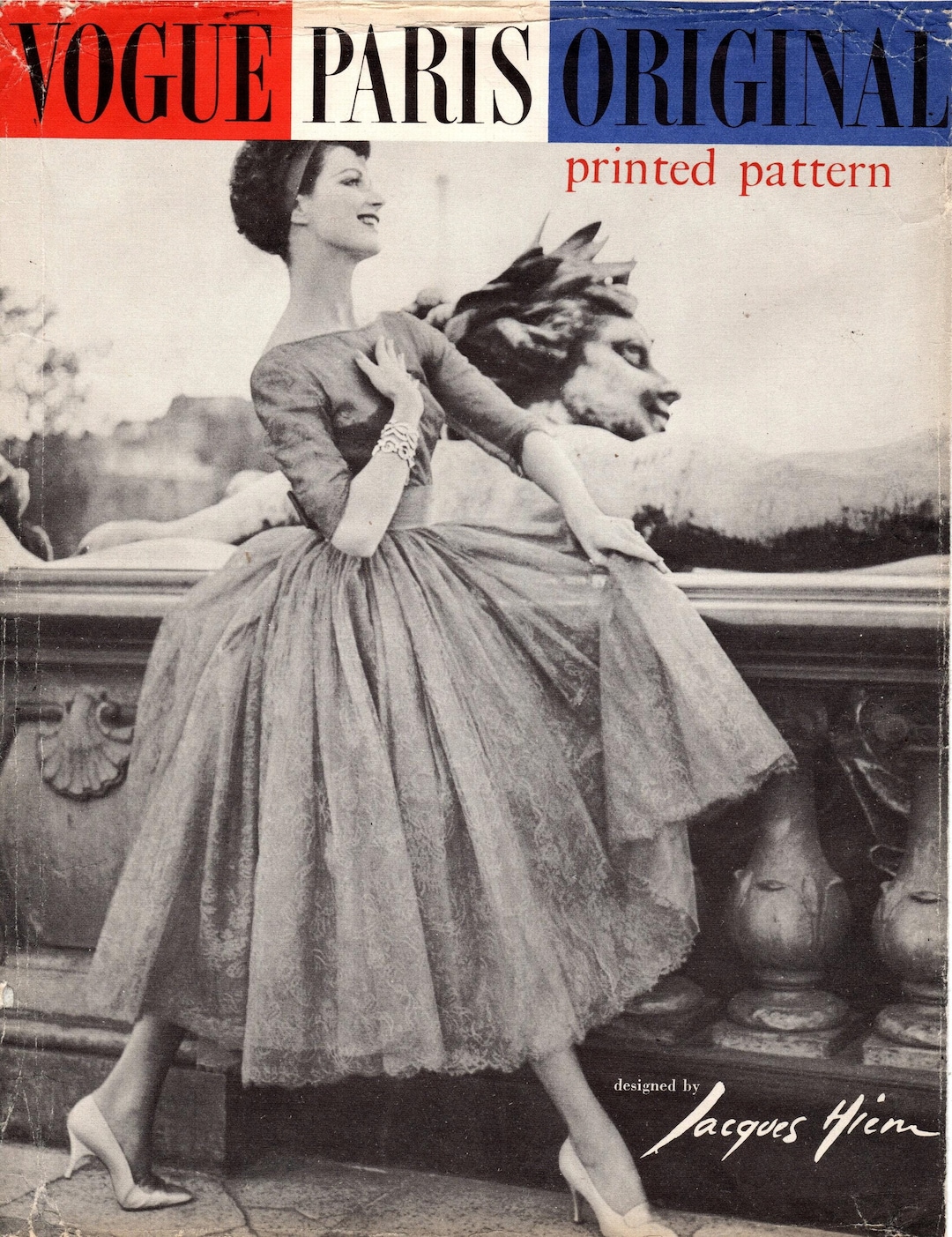 Vintage Vogue 1391 Sewing Pattern: Jacques Heim Full Skirt Dress, Size ...