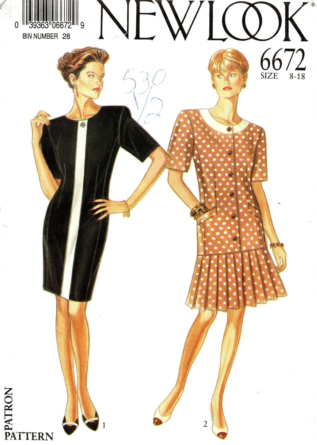 Sz 8 Thru 18 - New Look 6672 - Misses' Semi-fitted, Button Front Dress ...