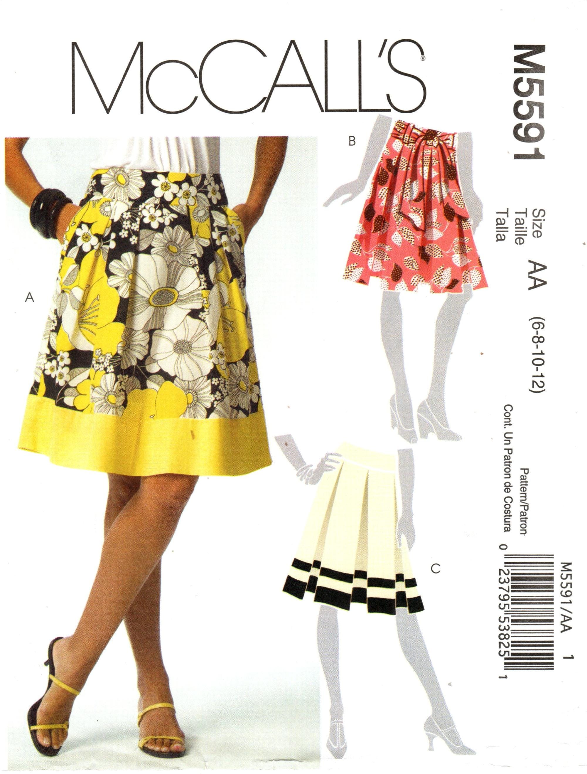 Mccall's Skirt Sewing Pattern M5591: Flared & A-line, Size 6-12 - Etsy