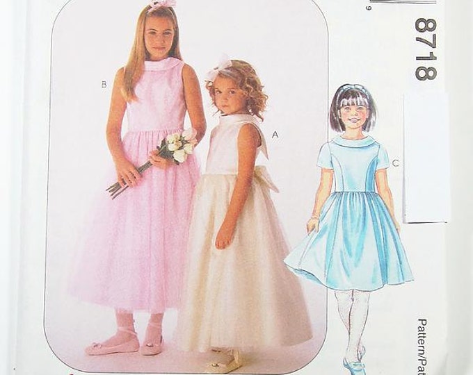 Pick Your Size - Girls' Dress Pattern Mccall's 8718 - Girls' Dress in ...