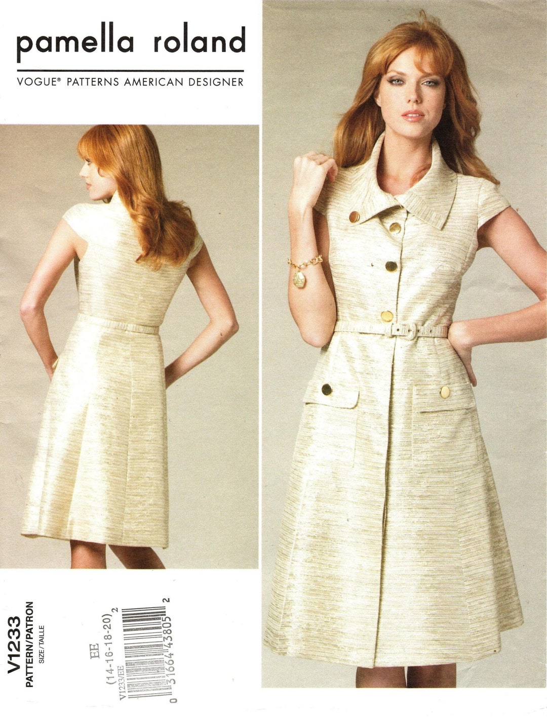 Vogue V1233 Pamella Roland Dress Pattern: Misses' Sizes 14-20 - Etsy