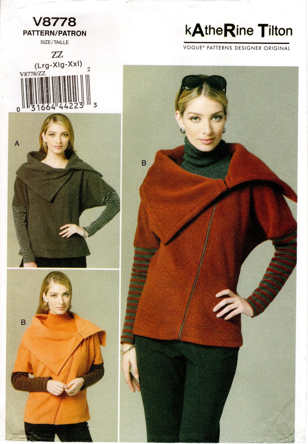 Vogue 8778 Jacket Pattern by Katherine Tilton (lrg/xlg/xxlg) - Etsy
