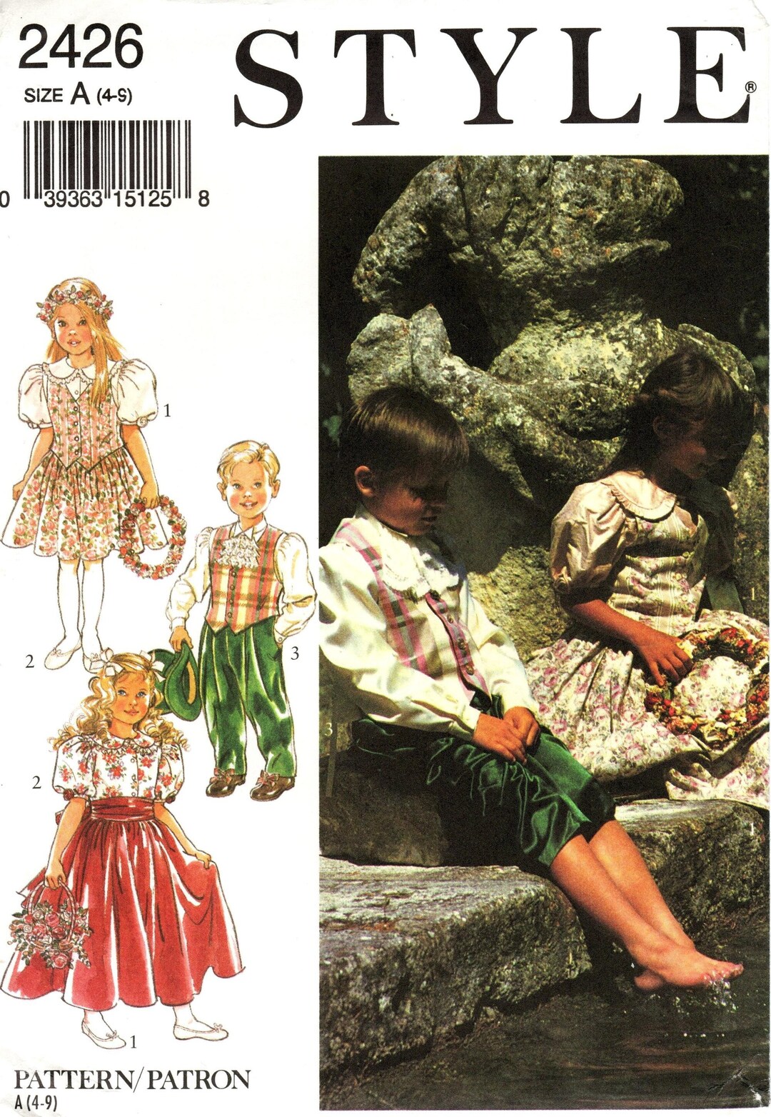 Girls' Flower Girl Dress or Boys' Ring Bearer Outfit Sewing Pattern ...
