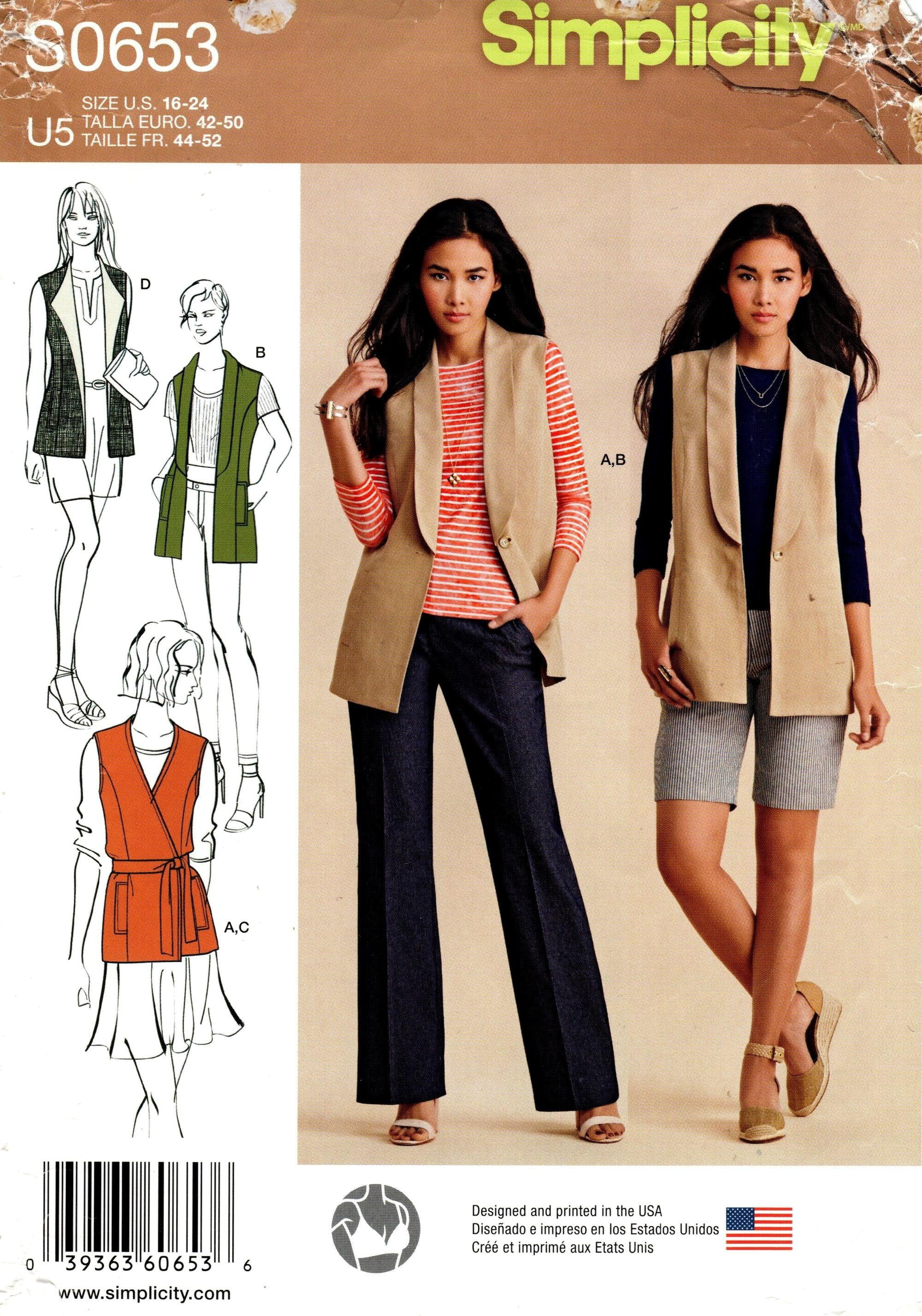 Sz 16 Thru 24 Simplicity Pattern S0653 Misses' Princess Seam, Lined ...