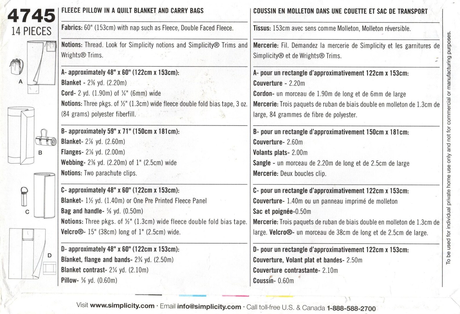 Simplicity Craft Pattern 4745 by SEWING FOR DUMMIES Fleece - Etsy