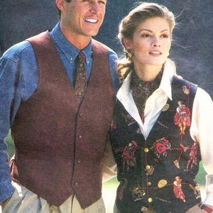 Vogue Vest Pattern 8497 - Men's or Misses' Unisex Vest, Tie & Ascot ...