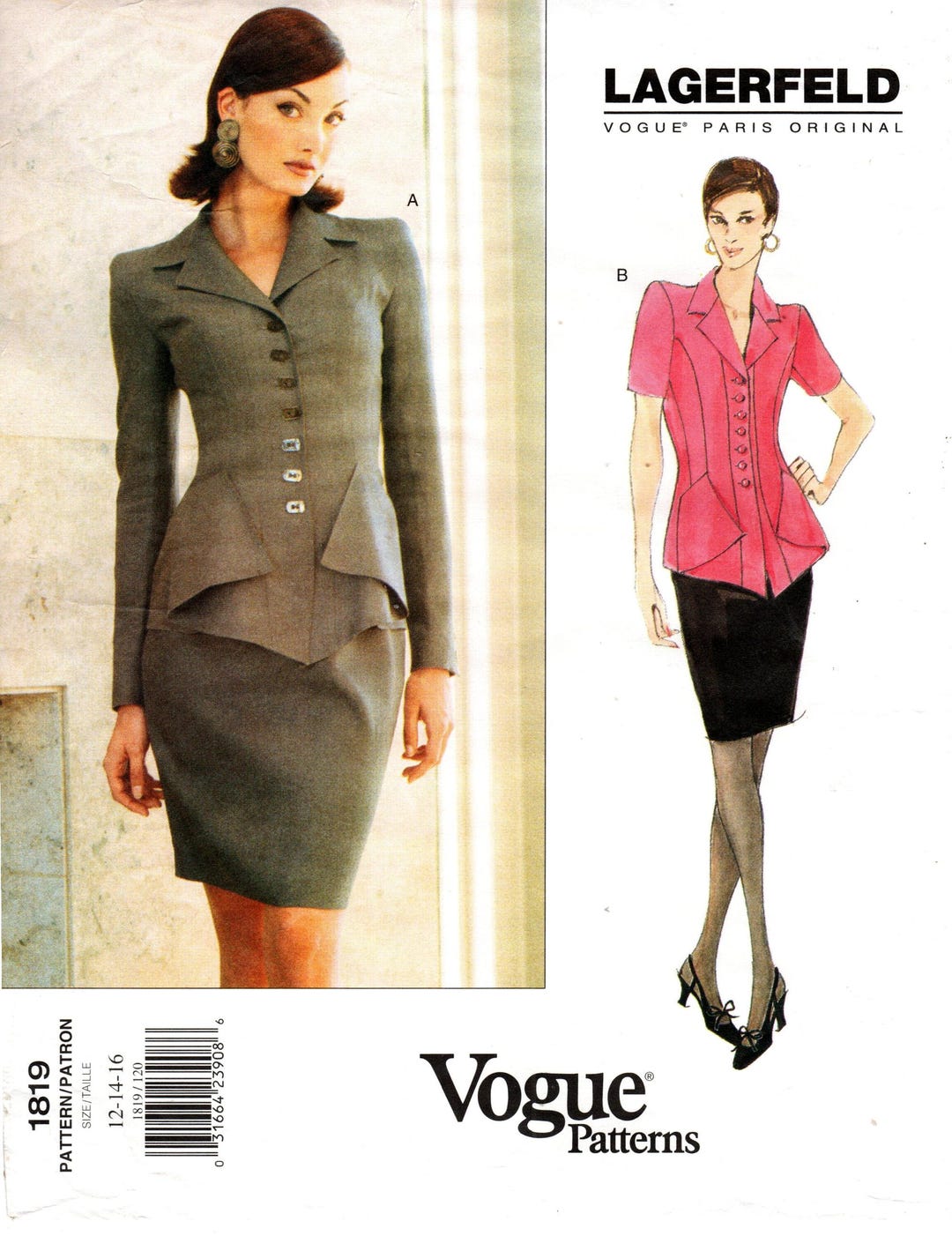 Vogue Pattern 1819 by KARL LAGERFELD - Misses' Semi-fitted, Unlined ...