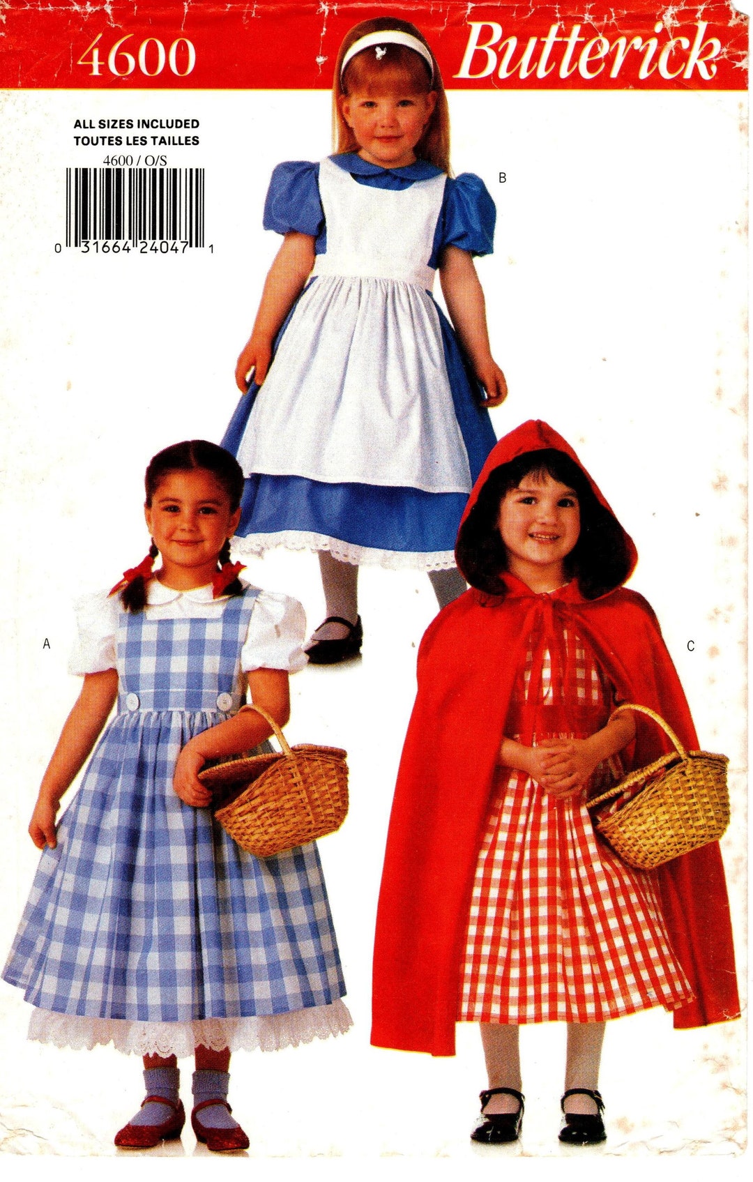 Girls Costume Pattern - Butterick 4600 - Children's/girls' Dress ...