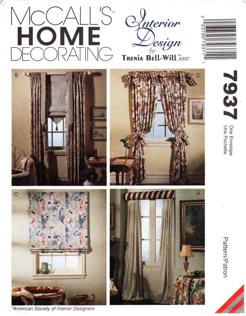 Mccall's Home Decor Pattern 7937 Interior Design by - Etsy