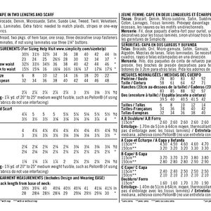 Simplicity Sewing Pattern 8017 Misses' Cape in Two Lengths and Scarf ...