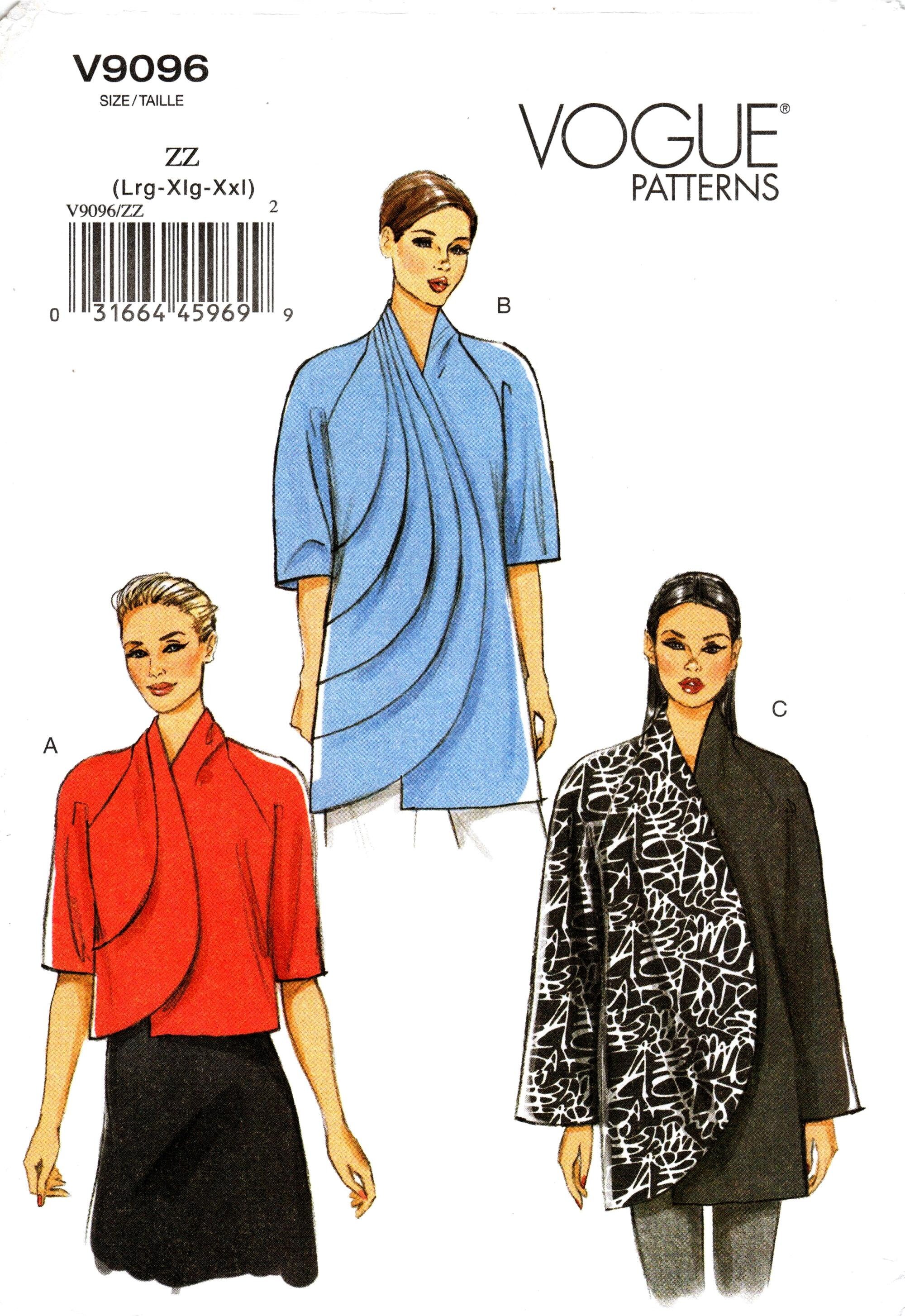Pick Your Size Vogue Jacket Pattern V9096 Misses' Loose-fitting, Swan ...