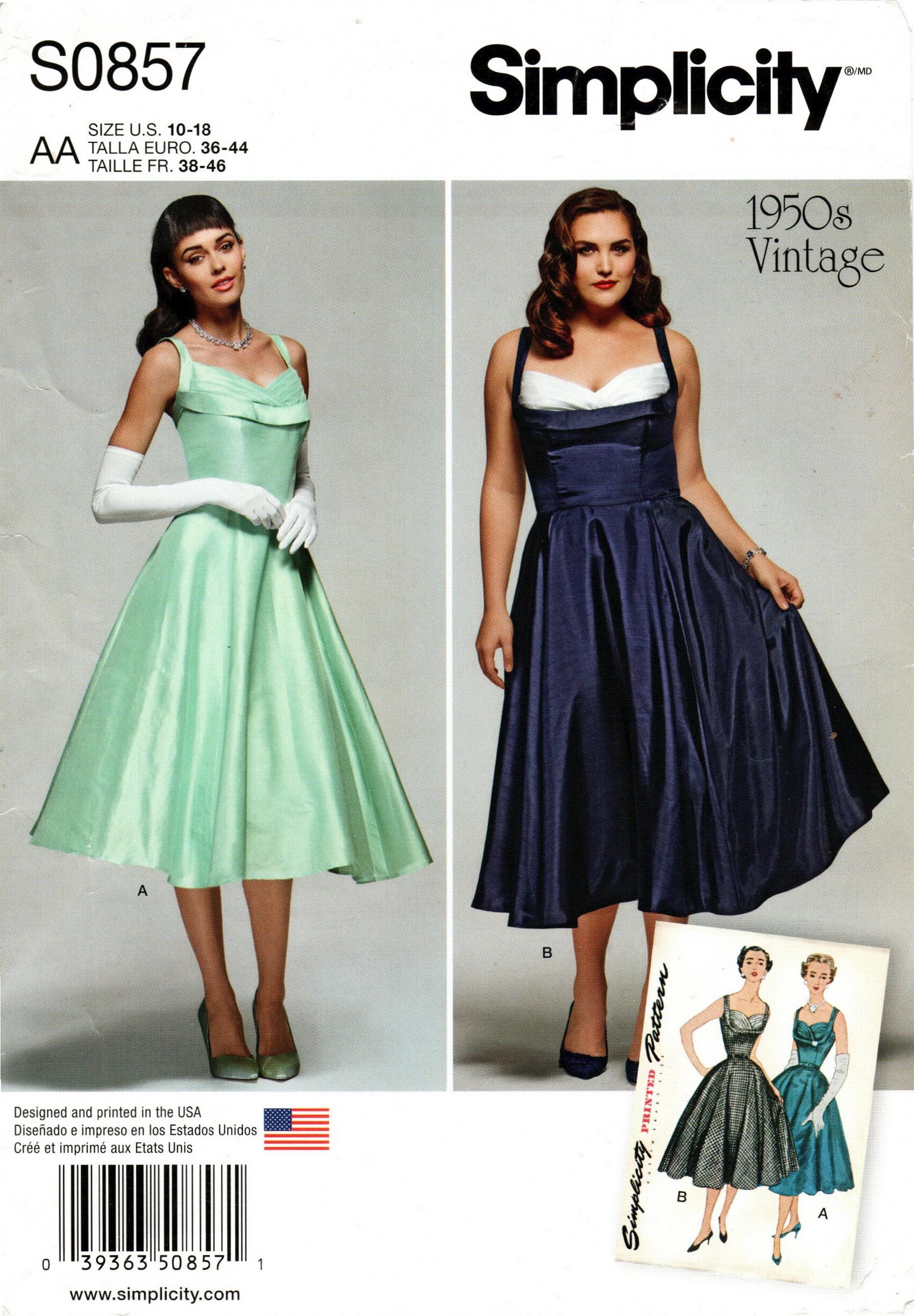 Sz 10/12/14/16/18 Simplicity Retro Pattern 1155/S0857 | Etsy