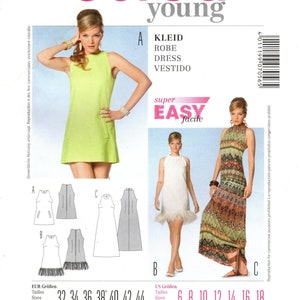 Burda Sewing Pattern 7056 - Misses' High Neckline, Shift Dress With Cut ...