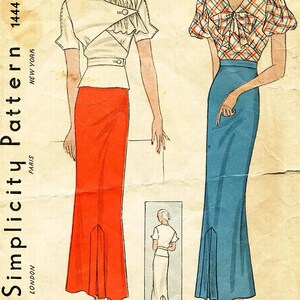 Vintage 1930s Dress Pattern Simplicity 1444 Misses' | Etsy
