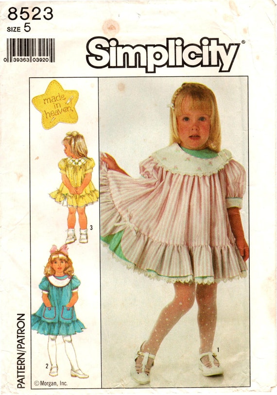 Sz 5 Simplicity Pattern 8523 Girl's Ruffled Hemline - Etsy