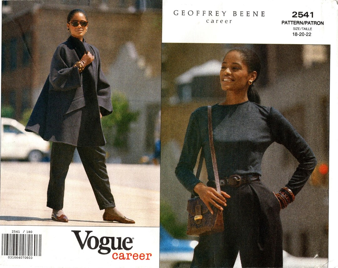 Vogue Sewing Pattern 2541 by GEOFFREY BEENE - Misses' Swing Coat, Top ...
